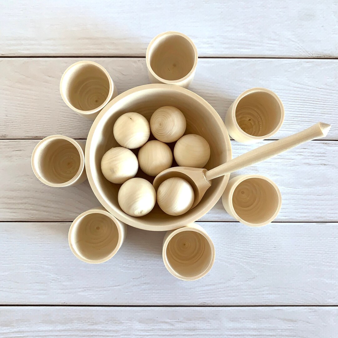 Montessori Toys, Sorting Balls in Cups Toy, Wooden Sorter, Gift for ...