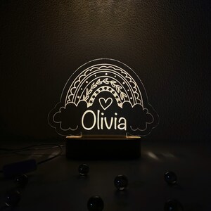 Rainbow Kids and Baby Night Light Personalized Custom Night - Etsy