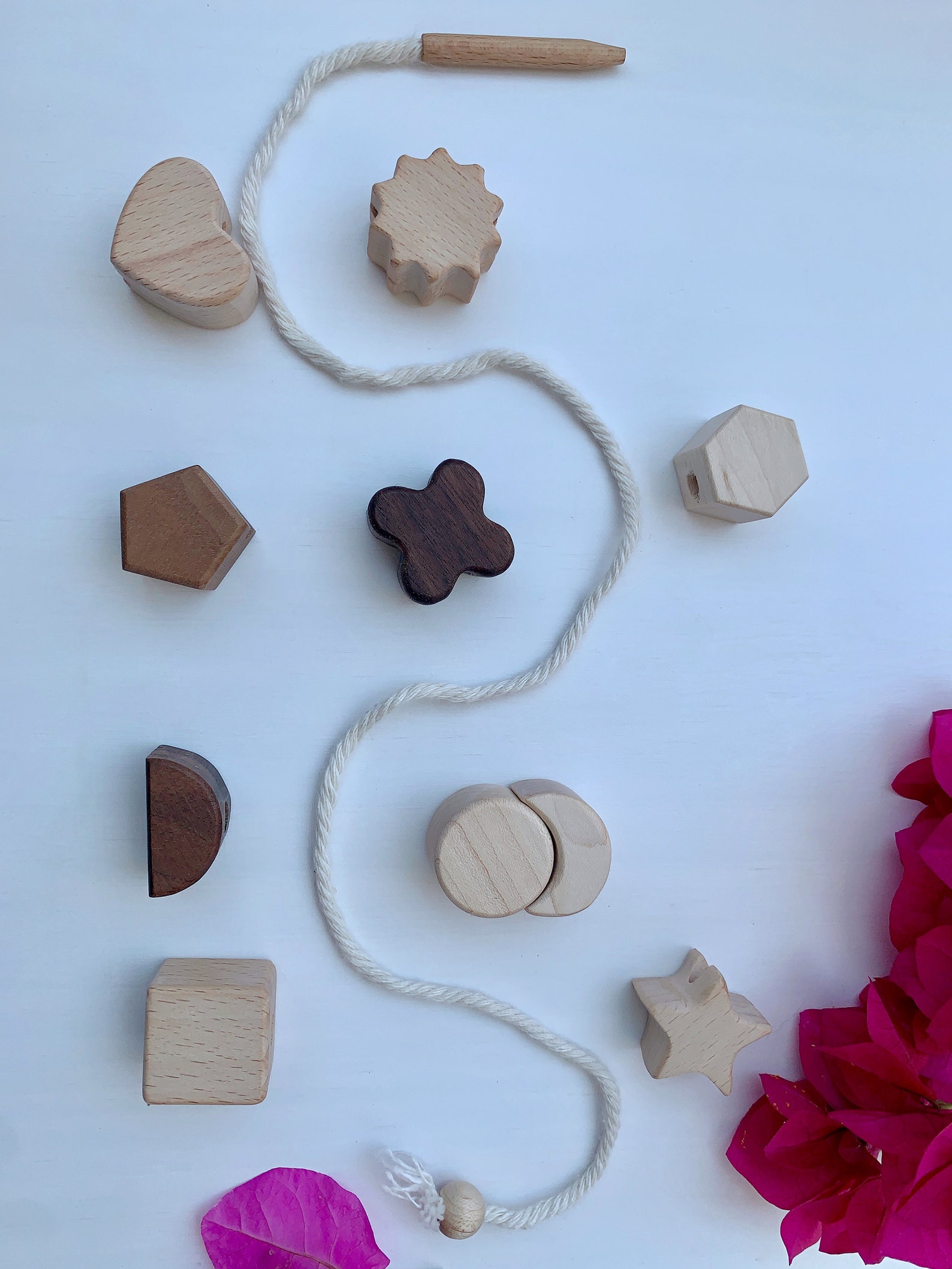 Wooden Lacing Beads Montessori Toy Threading Toy Sensory - Etsy