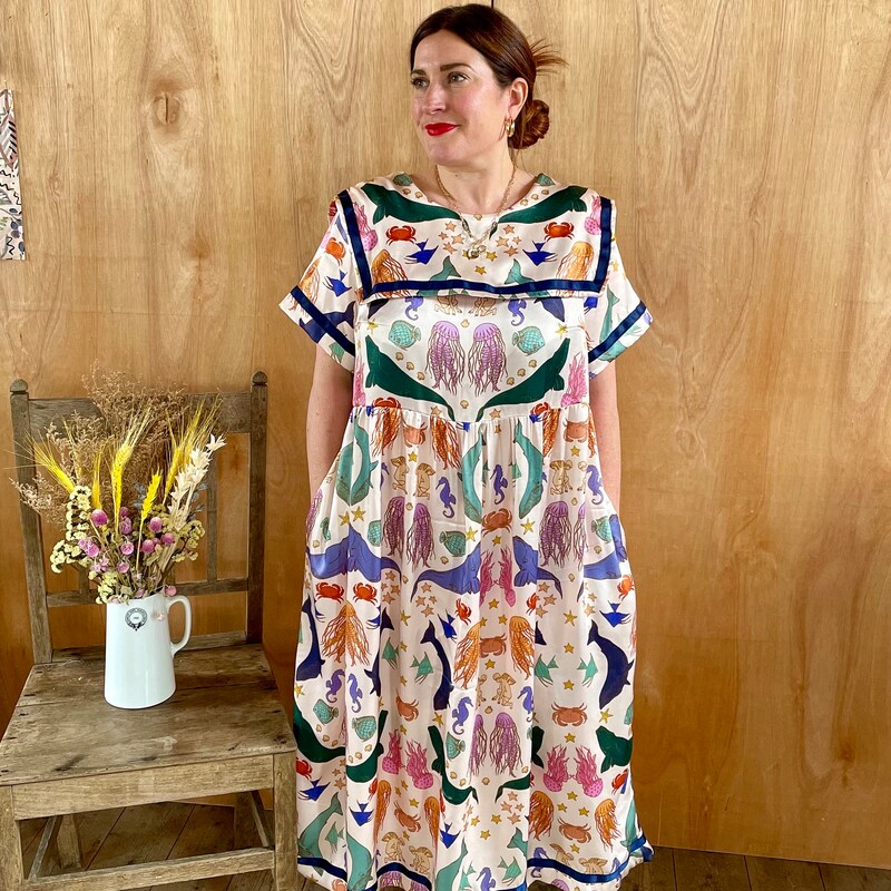 Fish Print Dress - Etsy