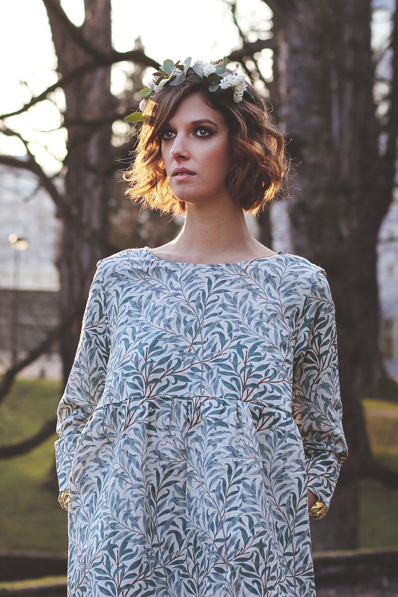 Handmade Willow Bough William Morris Smock Dress Pockets Mini - Etsy UK