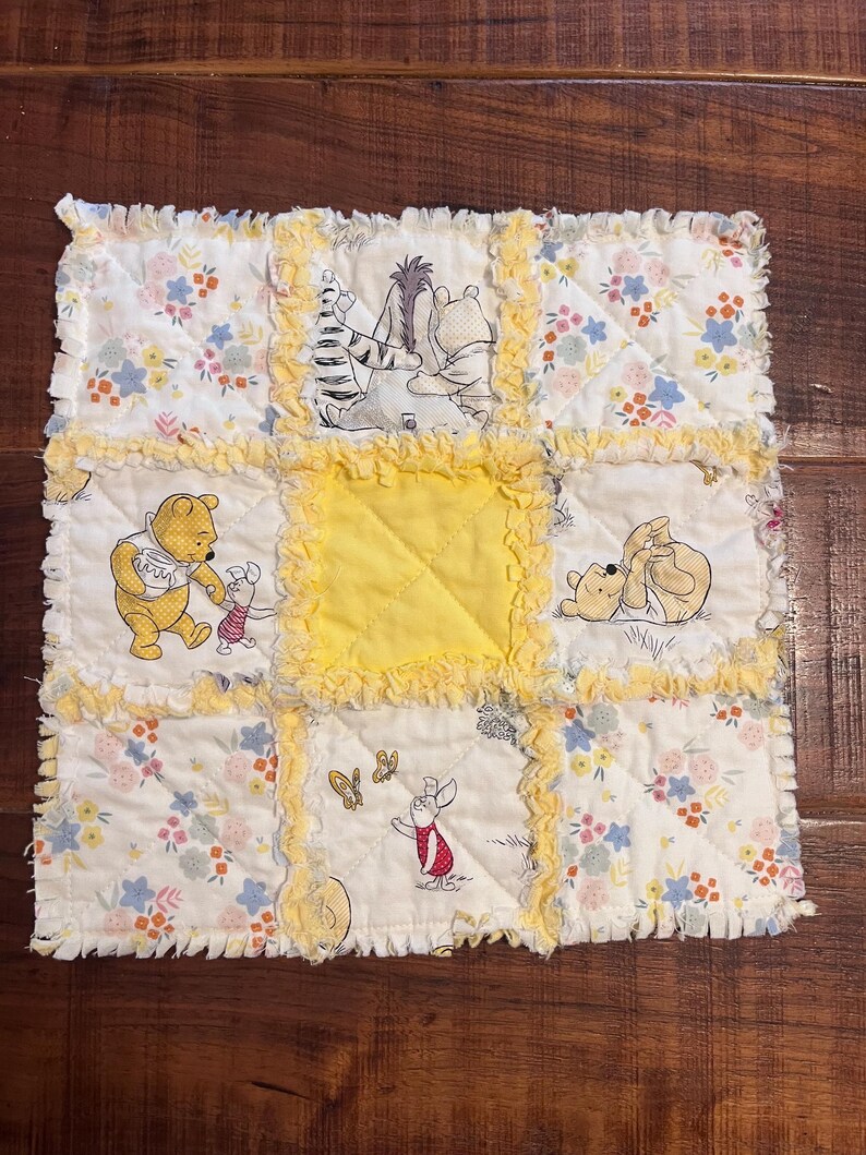 Pooh Theme Baby Rag Quilt Lovey - Etsy