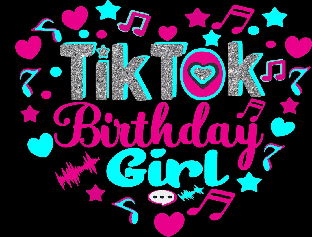 Tiktoker Girl Svg and Birthday Svg, .svg and .png of Tik Tok Girl ...