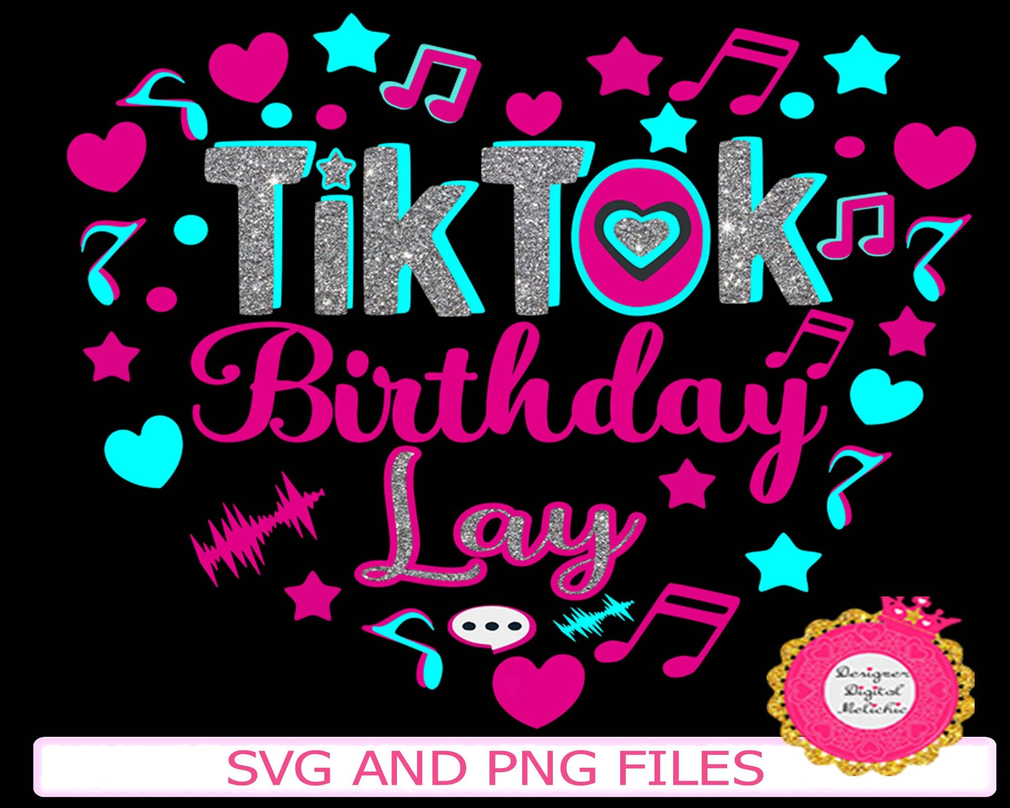 Tiktoker Lay Svg and Birthday Squad Svg, 2X1 Images .svg and .png of ...
