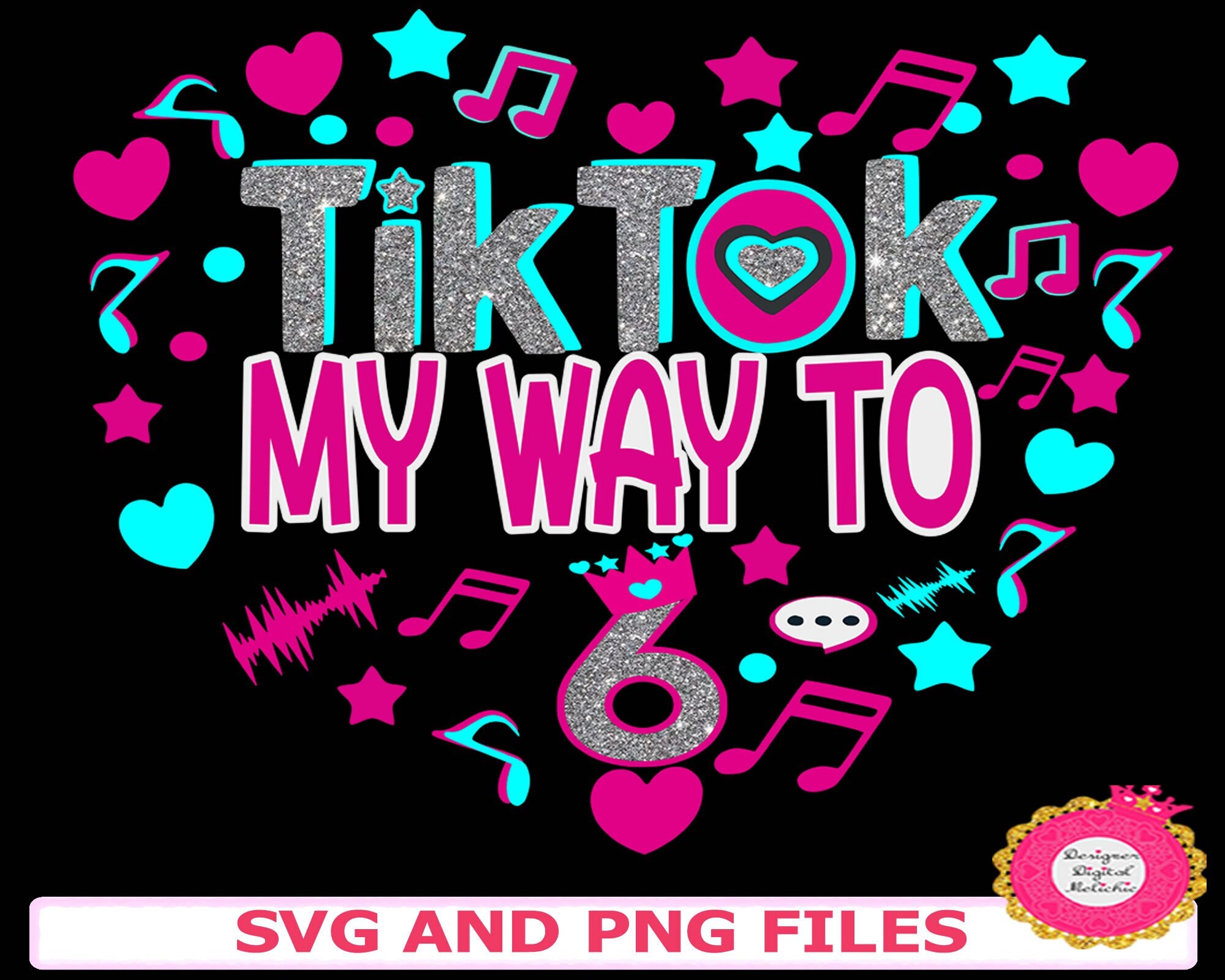 2X1 Tiktoker Girl Svg, Pack of Images .svg and .png of Tik Tok Birthday ...