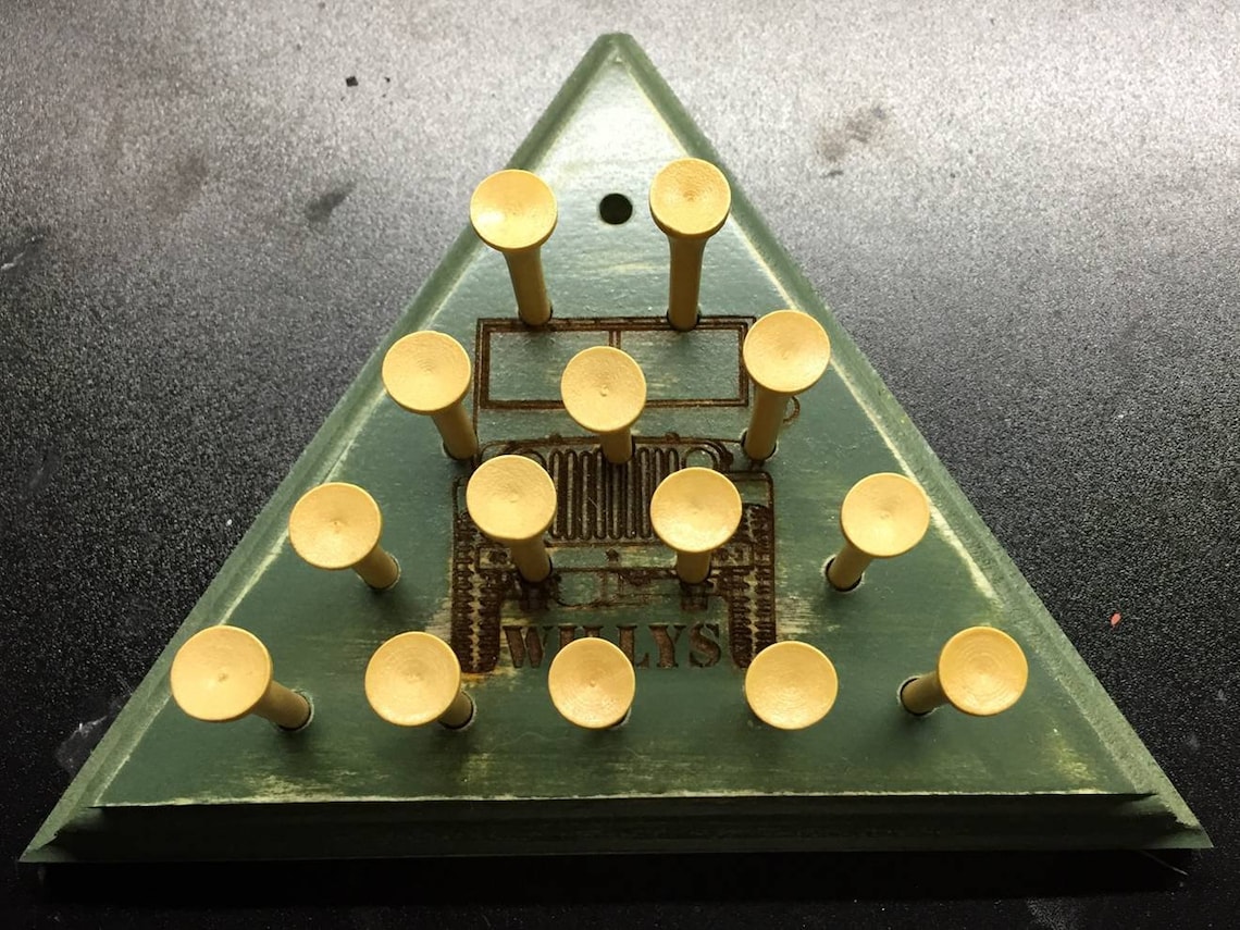 Willys Wooden Triangle Golf Tee Game - Etsy