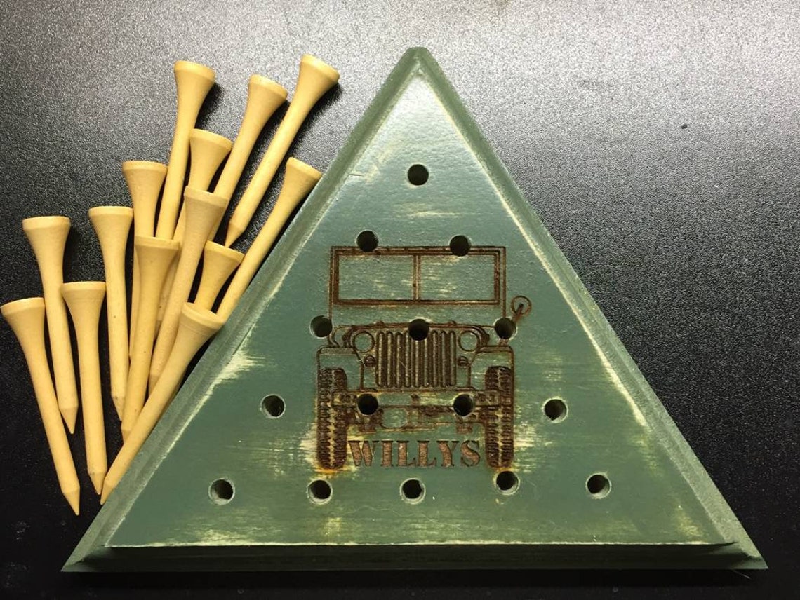 Willys Wooden Triangle Golf Tee Game - Etsy