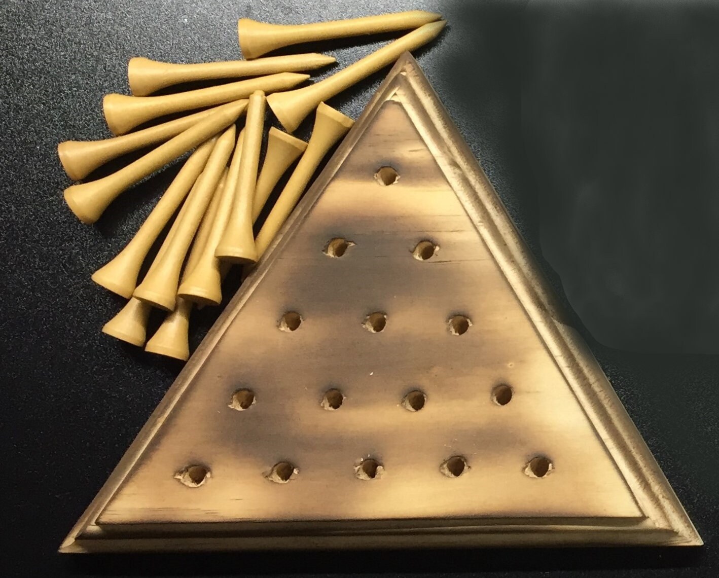 Wooden Golf Tee Triangle Game - Etsy