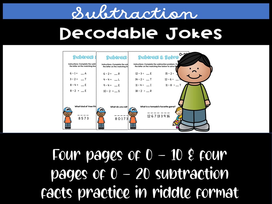 Subtraction Math Facts Review Worksheet Printable Instant Download ...