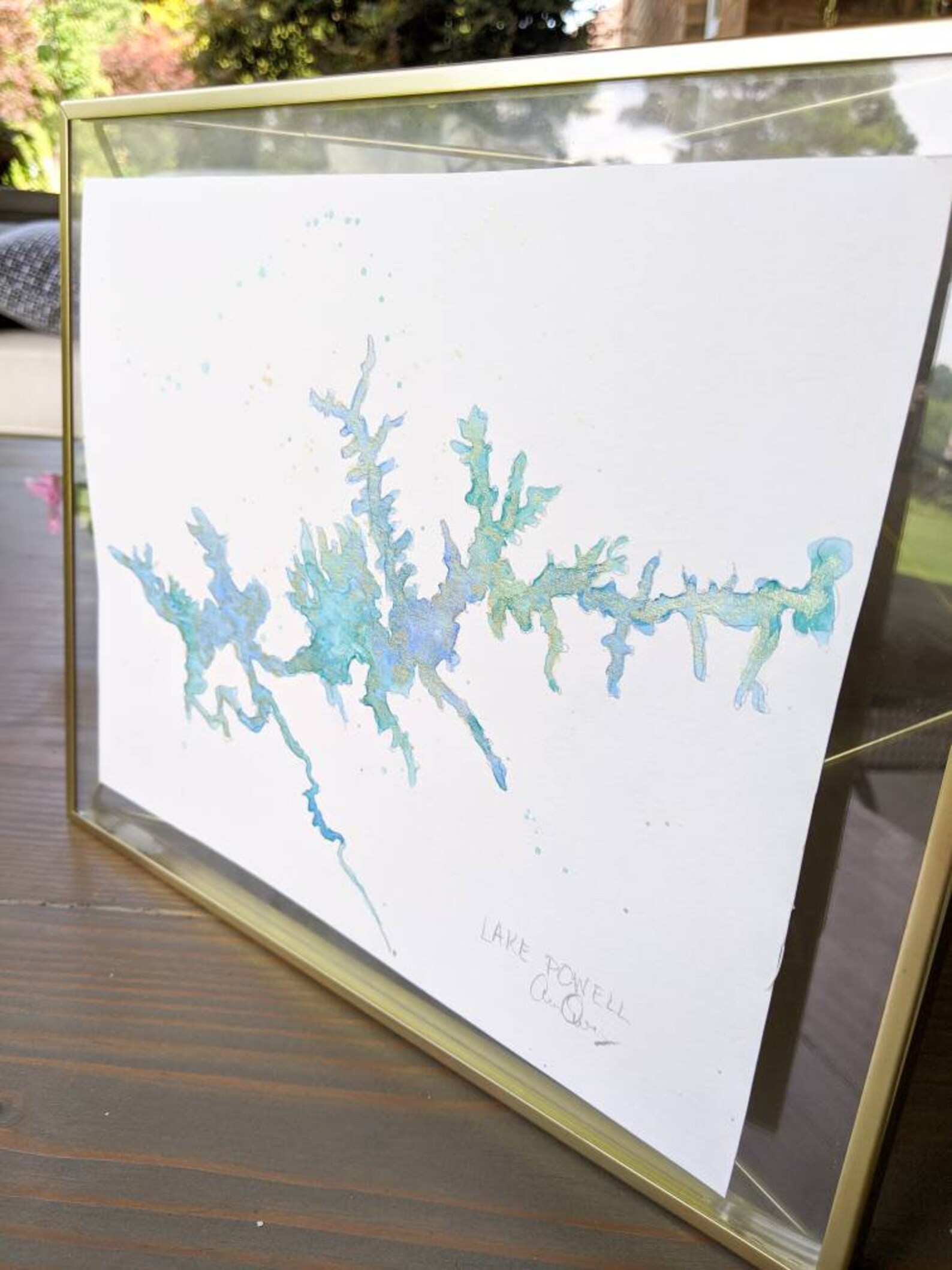 Lake Powell Art Watercolor Painting Map Abstract Handpainted - Etsy