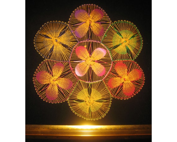 Ñanduti Nanduti Paraguayan Embroidered Multicolored Lace Doily | Etsy