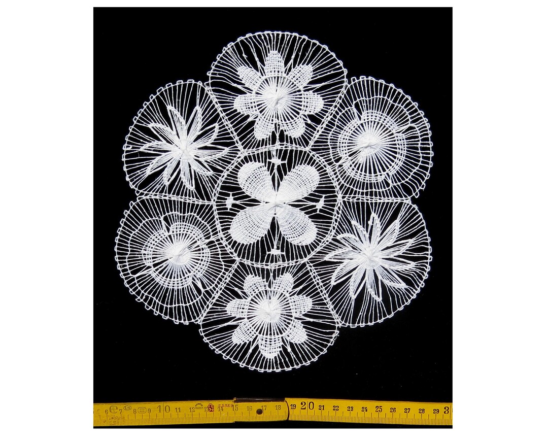 Ñanduti Nanduti Paraguayan Embroidered Lace White Doily W/ Jasmine - Etsy