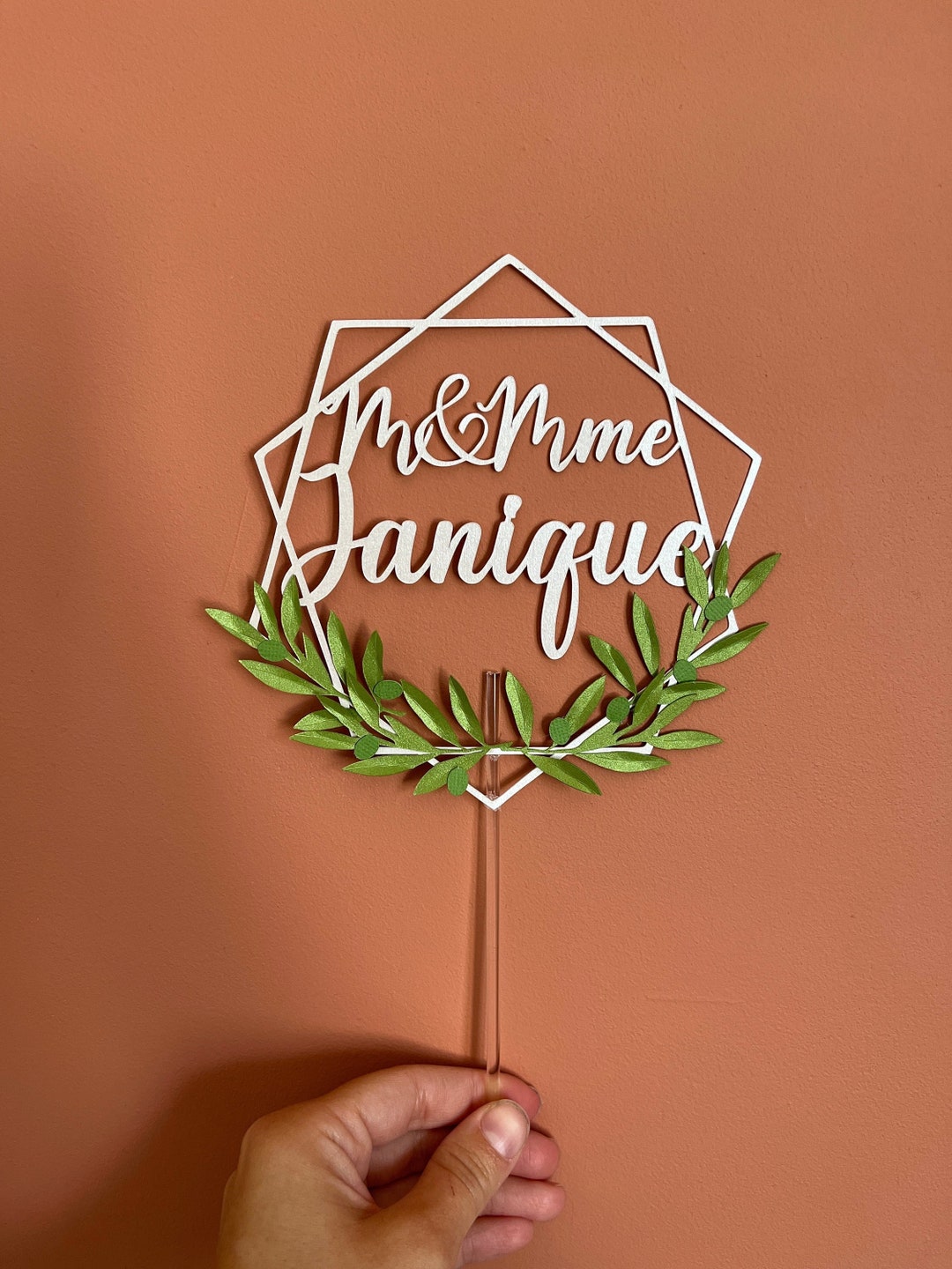 Cake Topper, Olive Tree Themed Wedding Cake Decoration for Personalized ...