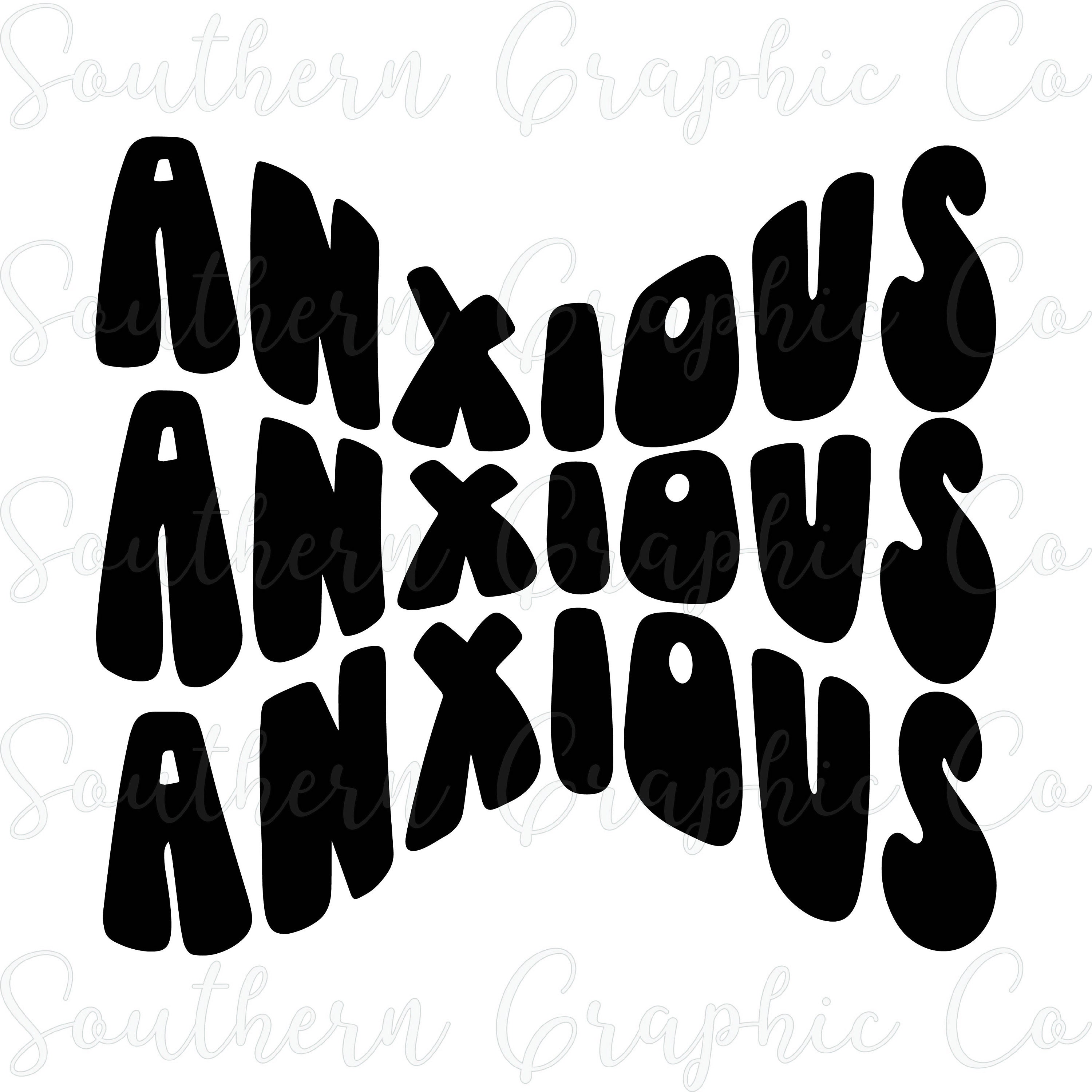 Retro Anxious SVG PNG Mental Health SVG Anxious Cut File | Etsy