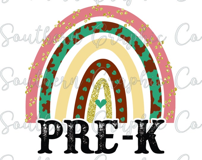 Pre-k Back to School Sublimation Designs Downloads, Rainbow Sublimation ...