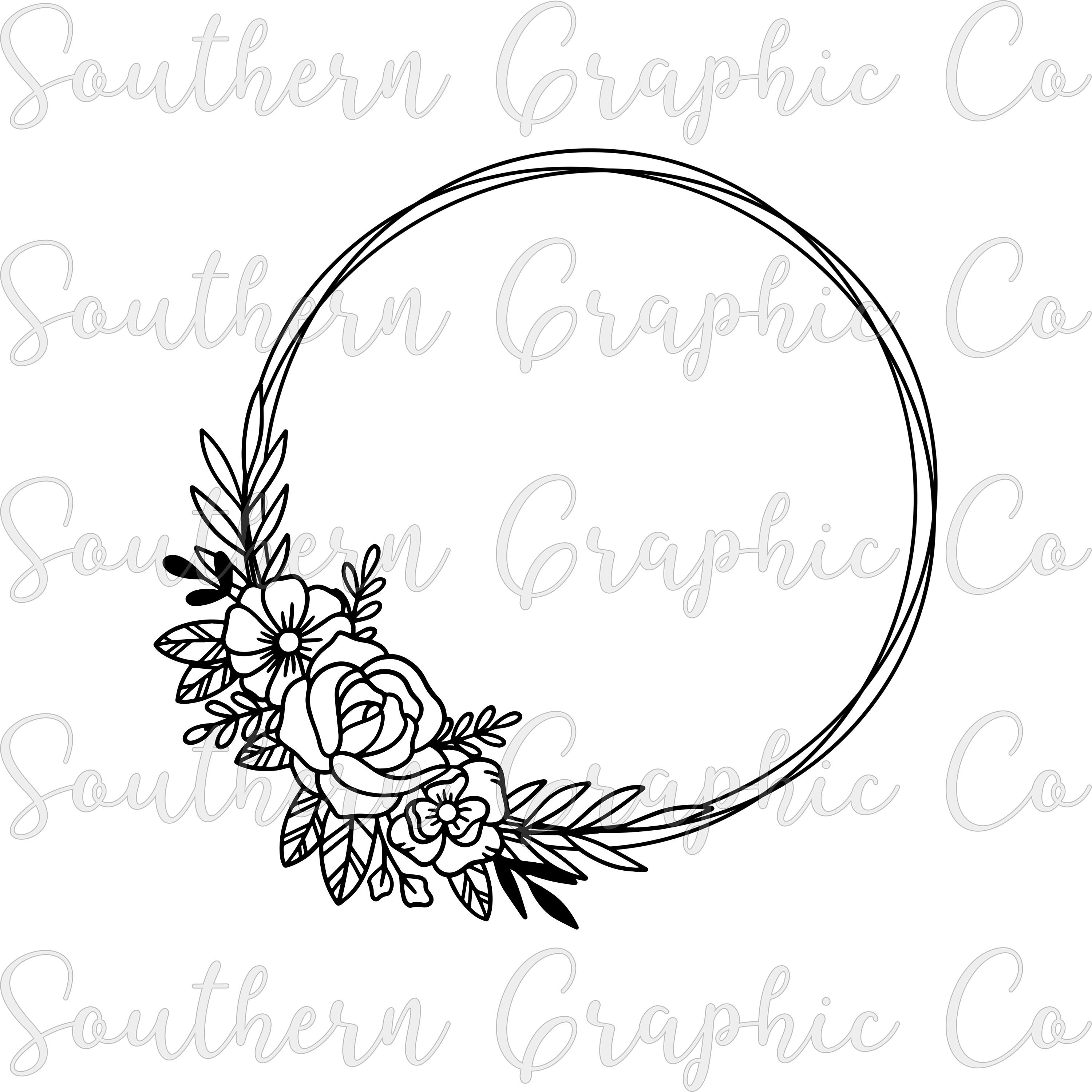 Floral Frame SVG PNG Floral SVG Frame Svg Flower Svg Cut | Etsy
