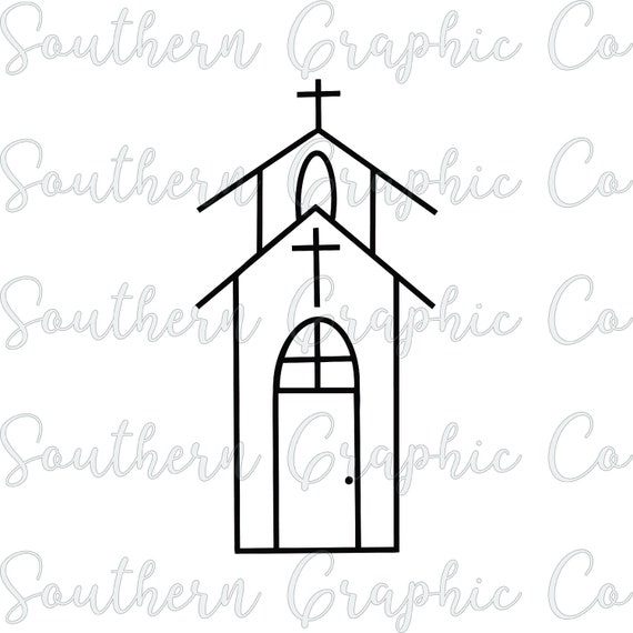 Hand Drawn Church SVG Inspirational SVG Church Cut File | Etsy