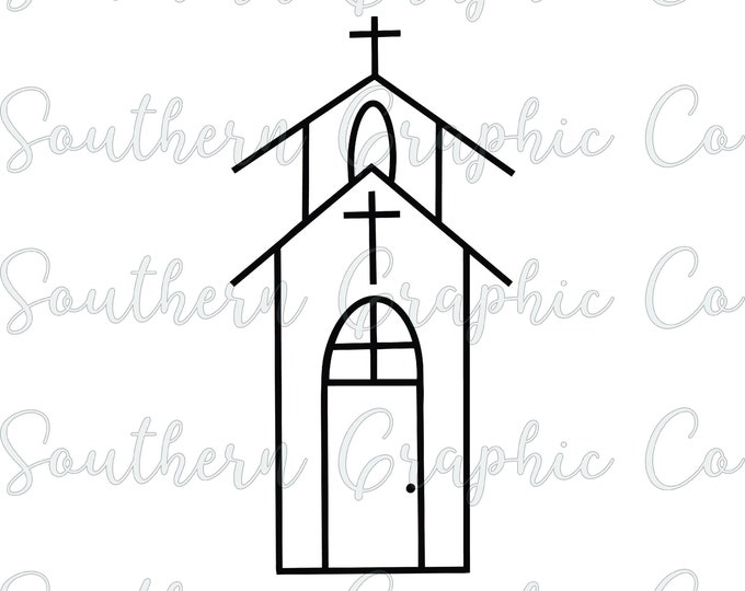 Hand Drawn Church SVG, Inspirational SVG, Church Cut File, Christian ...