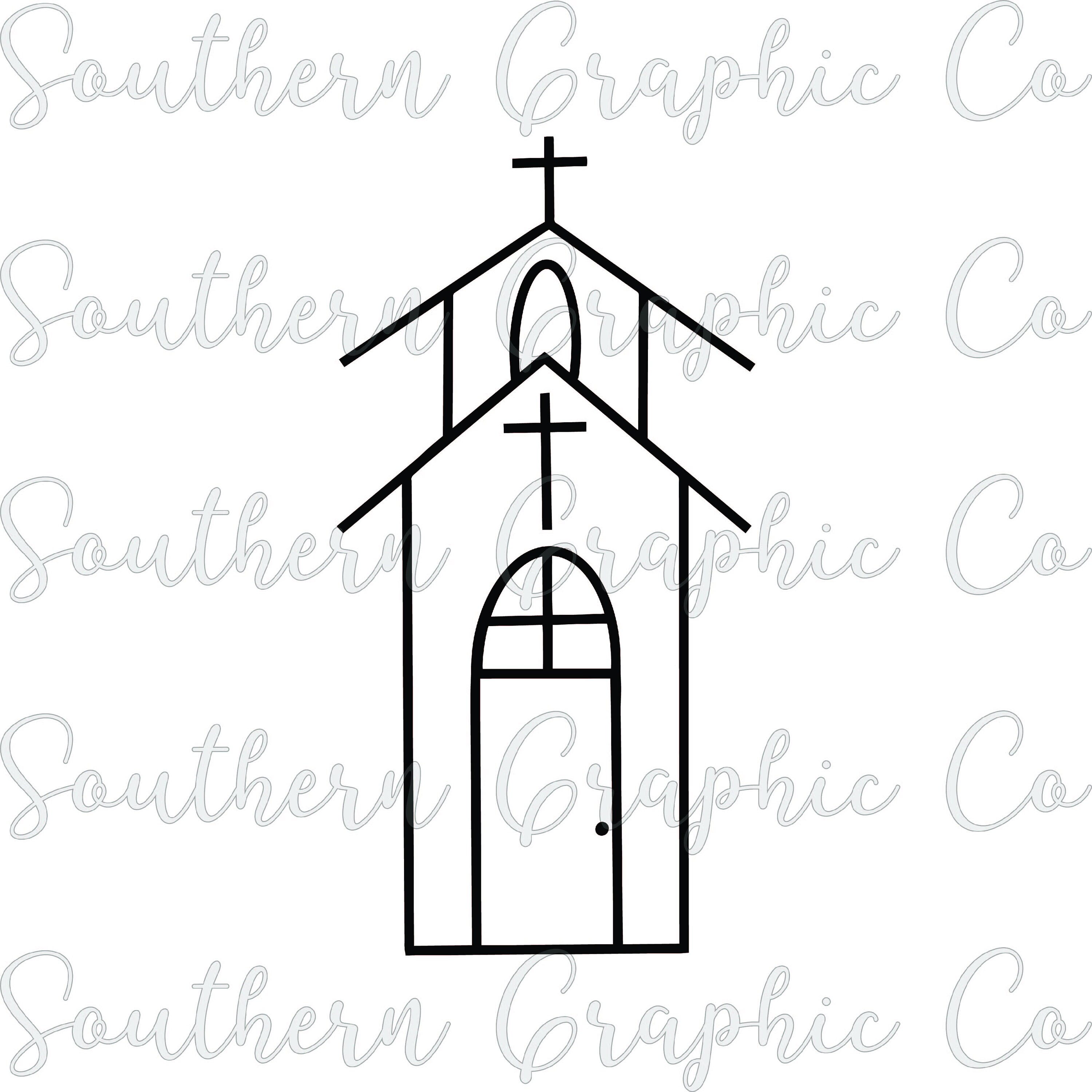 Hand Drawn Church SVG Inspirational SVG Church Cut File | Etsy