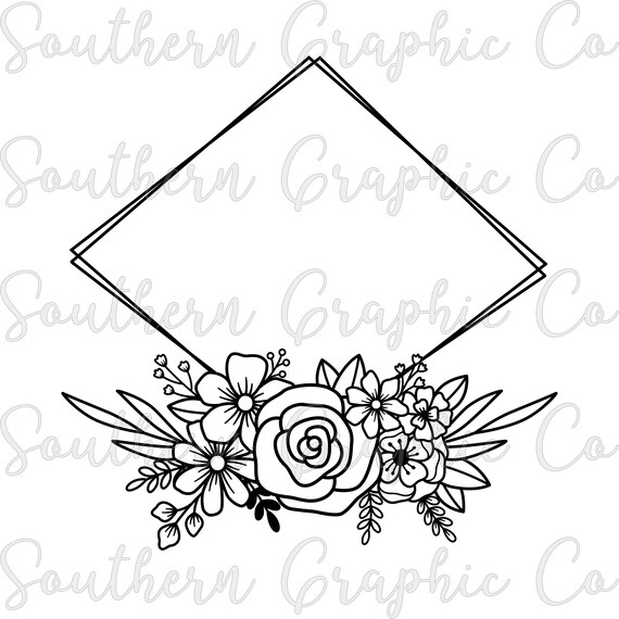 Floral Frame SVG PNG Floral SVG Frame Svg Flower Svg Cut | Etsy