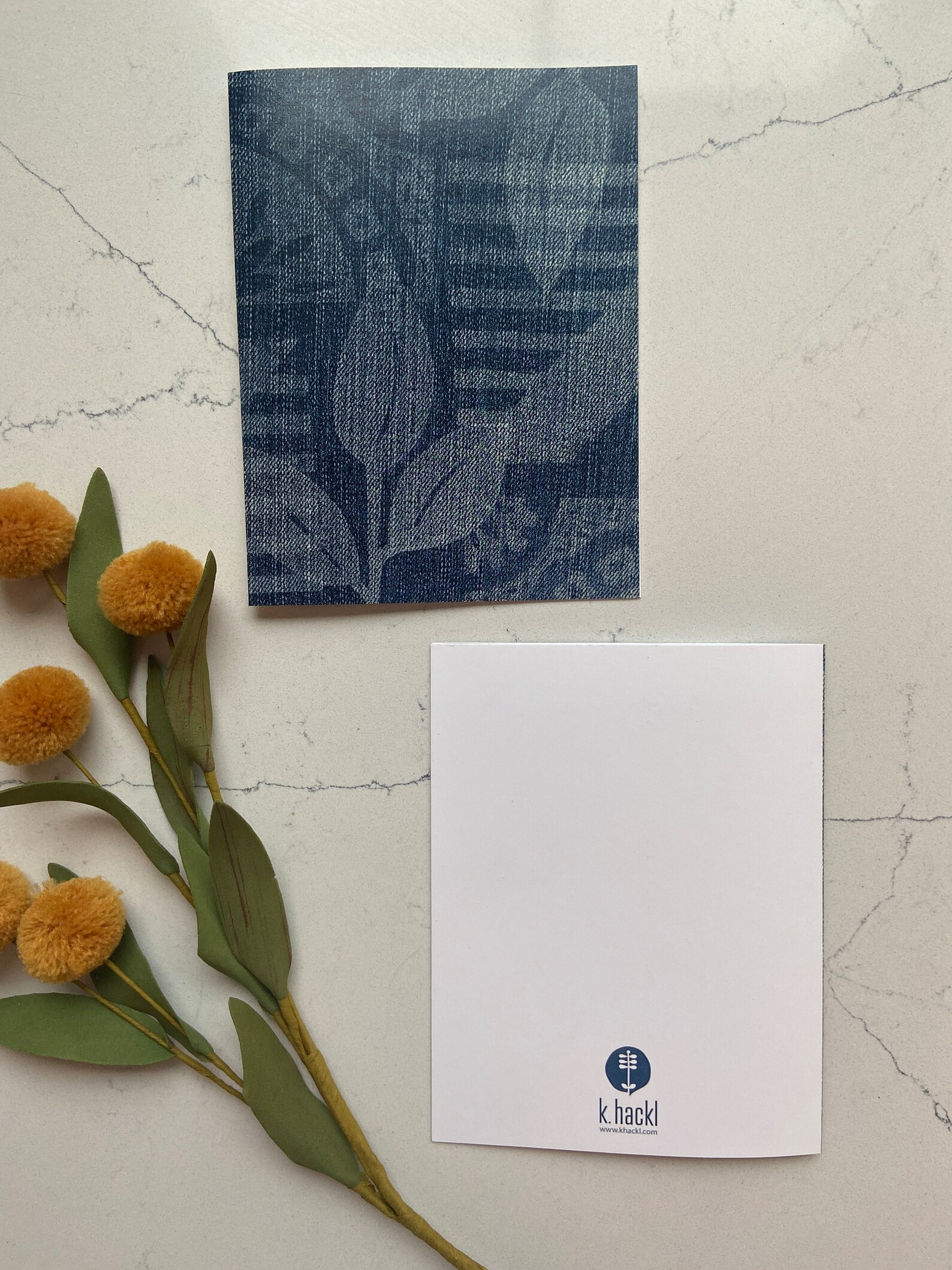 Denim Block Print Note Card Collection, Set of 6 Blank Cards - Etsy