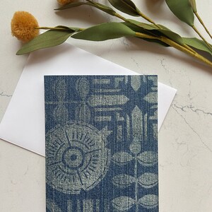 Denim Block Print Note Card Collection, Set of 6 Blank Cards - Etsy