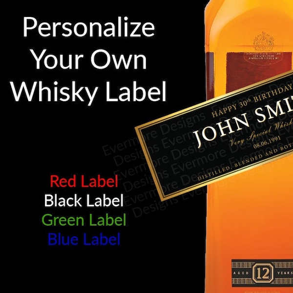 Custom Whiskey Label Sticker - Etsy