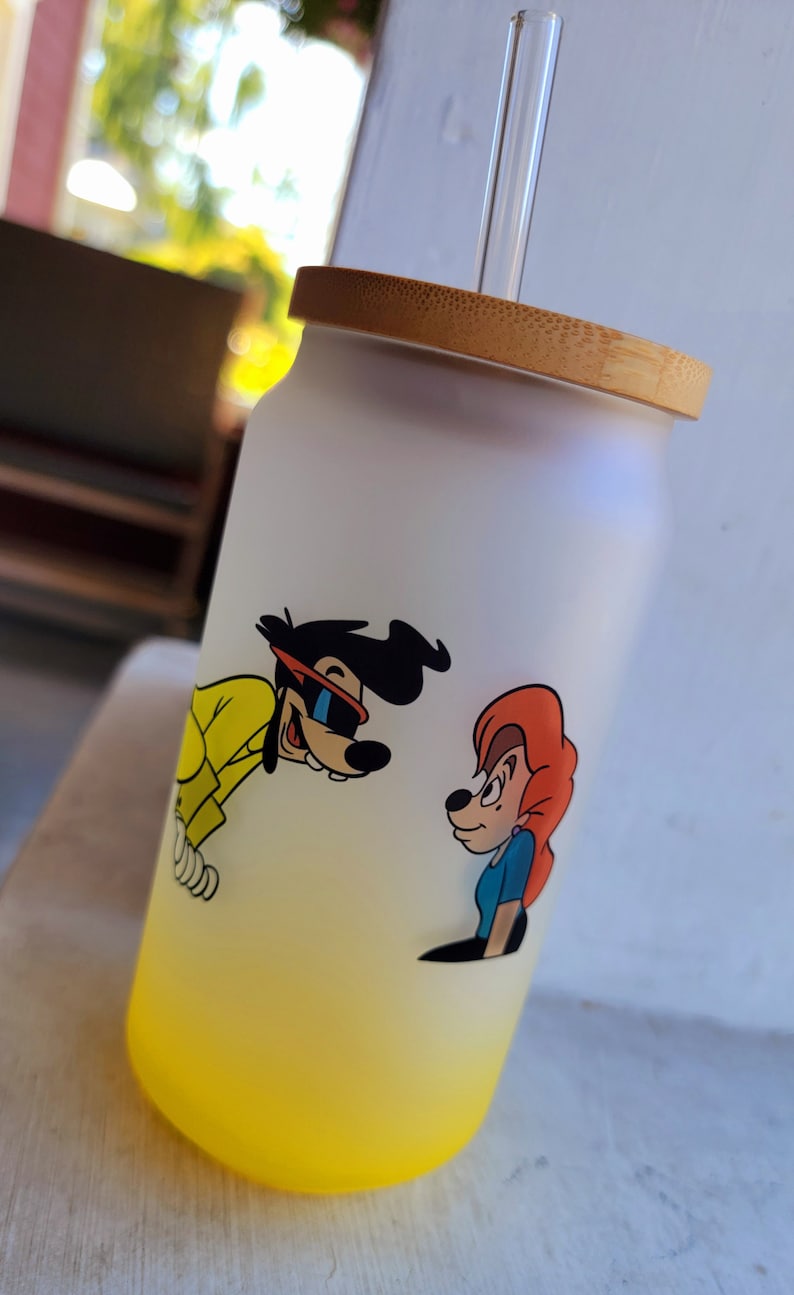 Goofy Movie Powerline Frosted Ombre Glass Cup - Etsy
