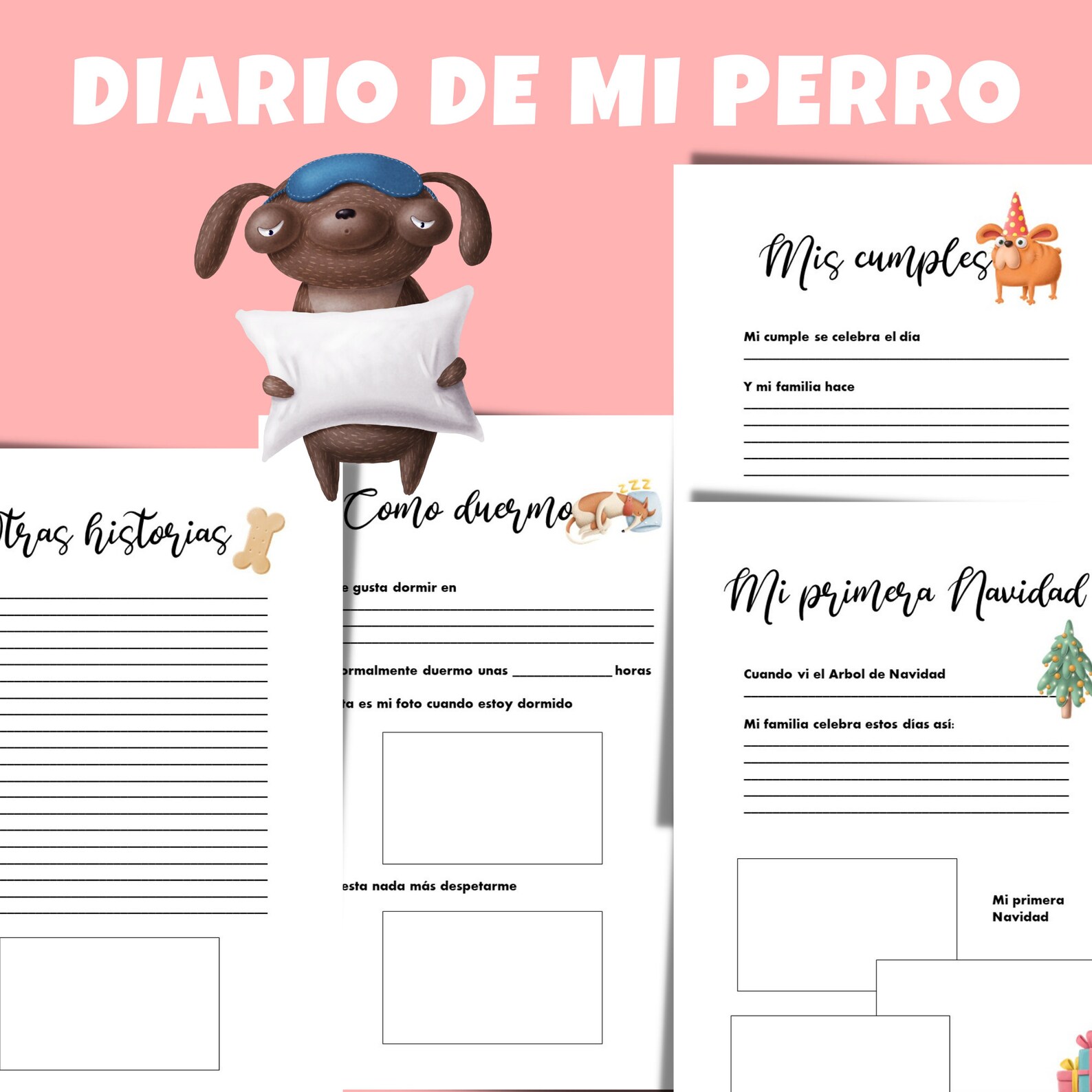 Diario de mi perro || Mascotas || Imprimir || PDF || A4 || Perros ...