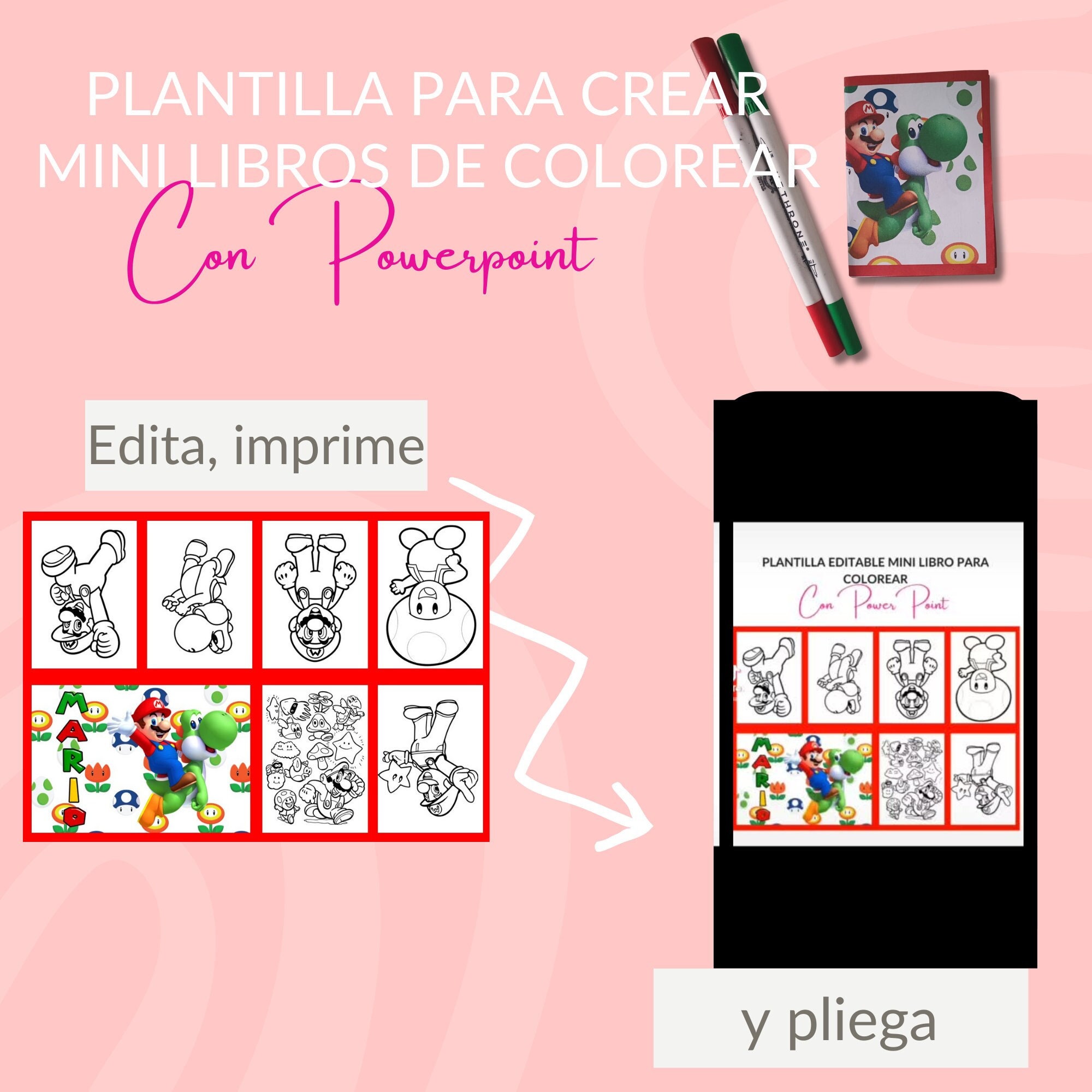 Editable Template to Create Mini Coloring Books With the Example of ...