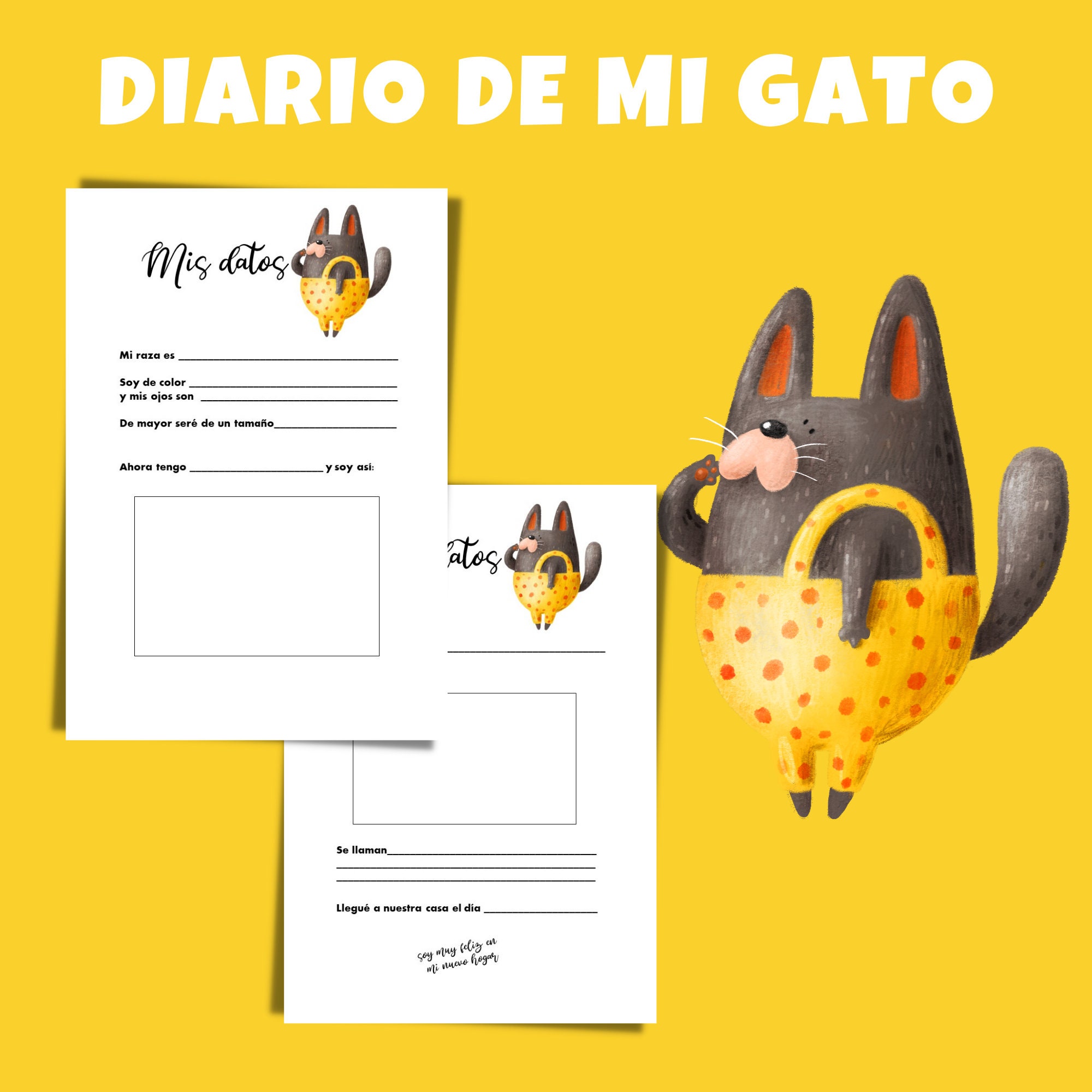 Diario de mi gato || Mascotas || Imprimir || PDF || A4 || Gatos ...