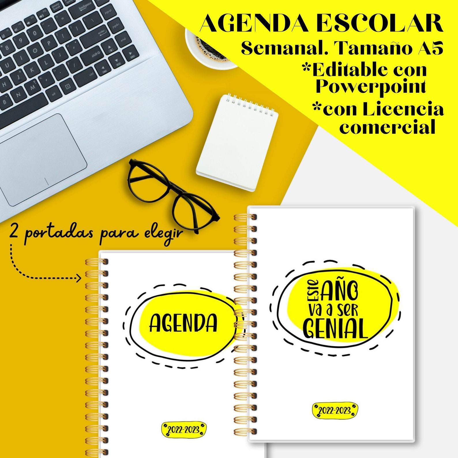 Agenda Escolar 2022 2023 Editable Powerpoint PDF semanal | Etsy España