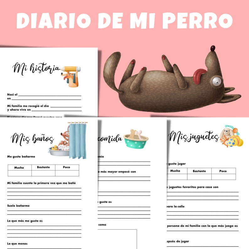 Diario de mi perro || Mascotas || Imprimir || PDF || A4 || Perros ...