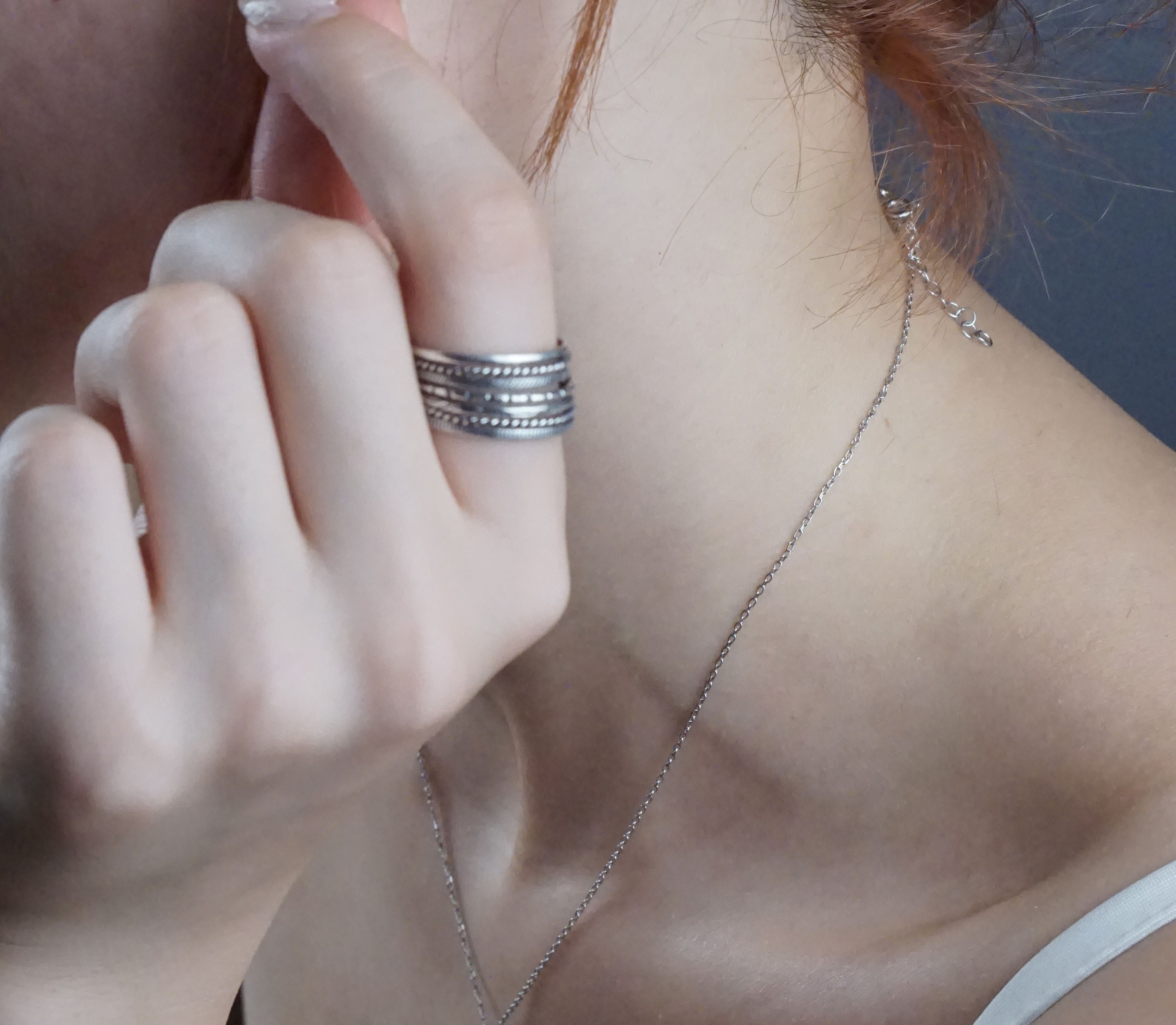 925 Sterling Silver, 7 Band Ring, Multi Strand Ring, 7 Day Stacking ...