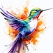 Rainbow Watercolor Hummingbird Digital Print | Whispers of Nature - Etsy