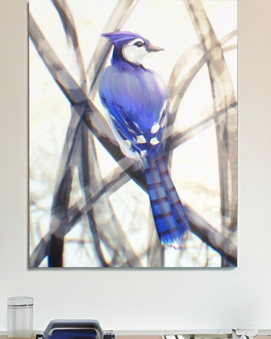 Painted Blue Jay Nature Print Wall Art Decor - Etsy