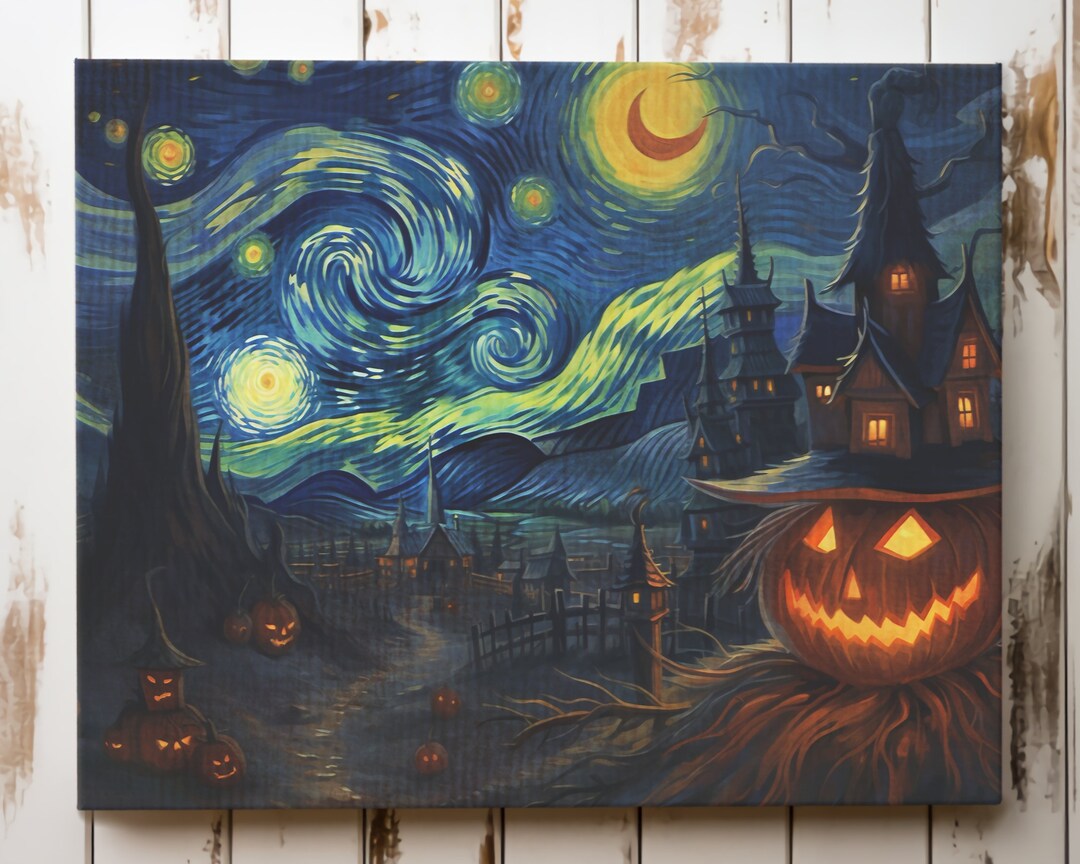 Spooky Night Canvas Wrap Wall Decor | A Haunting Halloween Decor Indoor ...