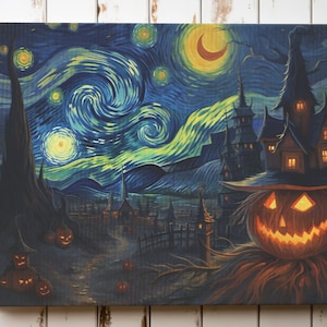 Spooky Night Canvas Wrap Wall Decor | A Haunting Halloween Decor Indoor ...