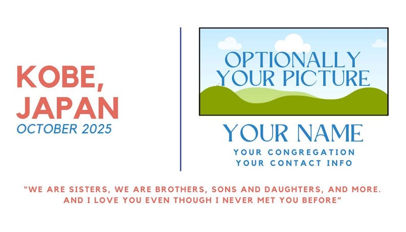 PRINTABLE JW Special Convention CUSTOMIZABLE Contact Cards - Etsy