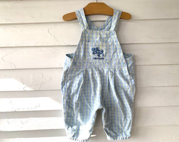 Vintage Oshkosh Baby BGosh plaid lizard bubble overalls size | Etsy