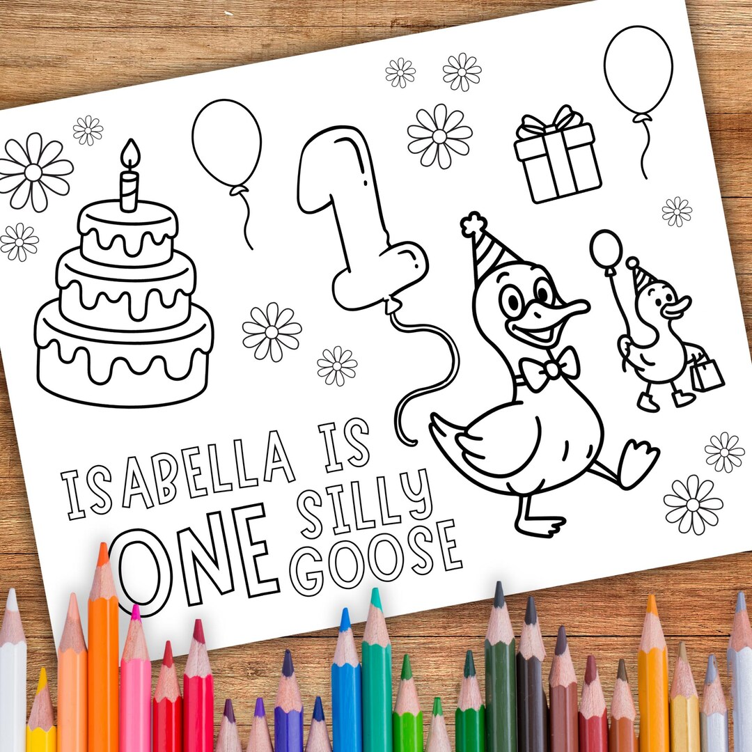 One Silly Goose Birthday Party, Birthday Activity Sheet, Silly Goose ...
