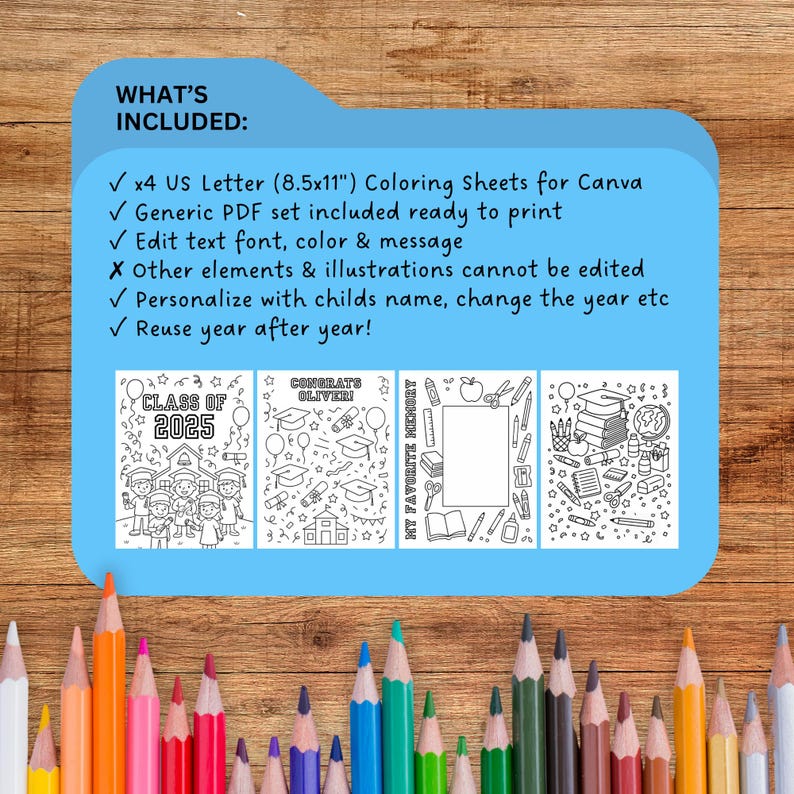 Graduation Coloring Pages, Class of 2025, Editable Coloring Page ...