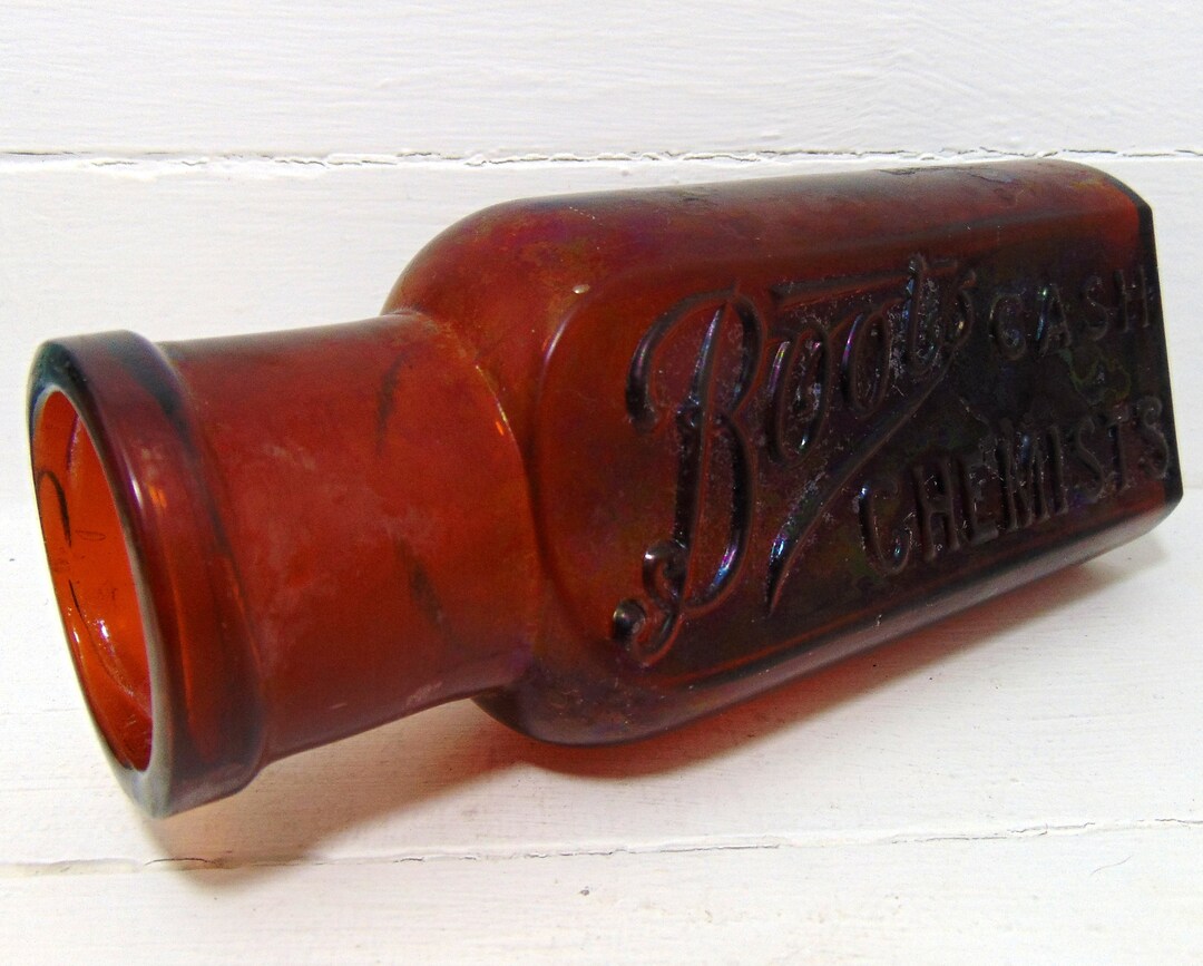 Small Size Amber Edwardian Malt Jar From Boots Cash Chemists - Etsy