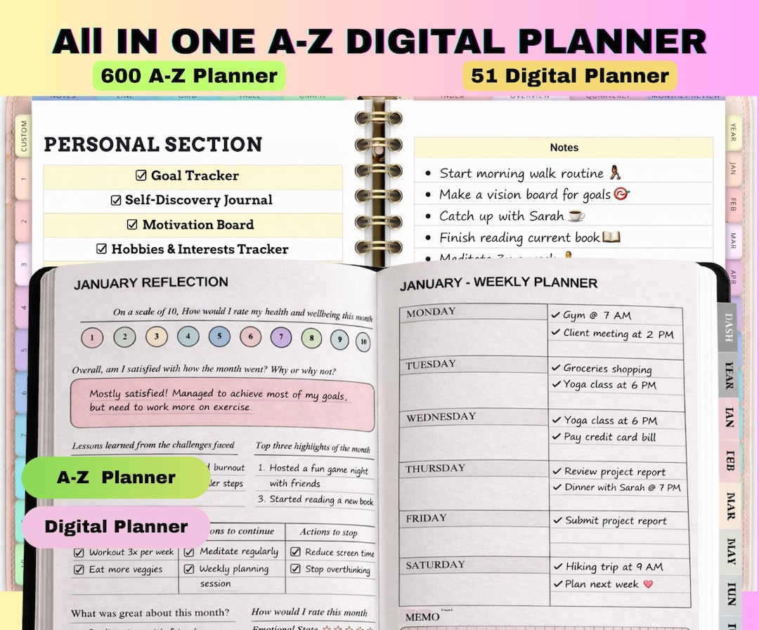 All-In-One Digitaler Kalender 2026-2027 | Good Notes & Notability ...