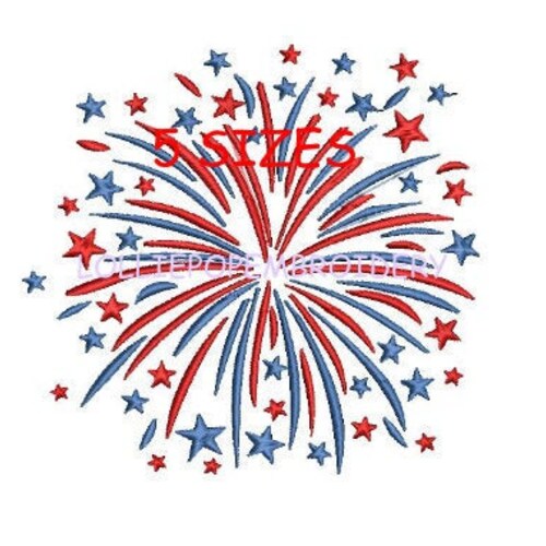 Fireworks Machine Embroidery Design Fireworks Embroidery - Etsy