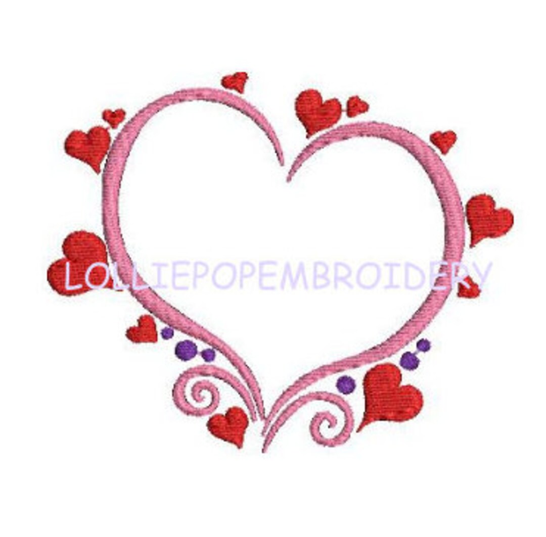 Instant Download - Heart With Hearts * Machine Embroidery Design - Etsy