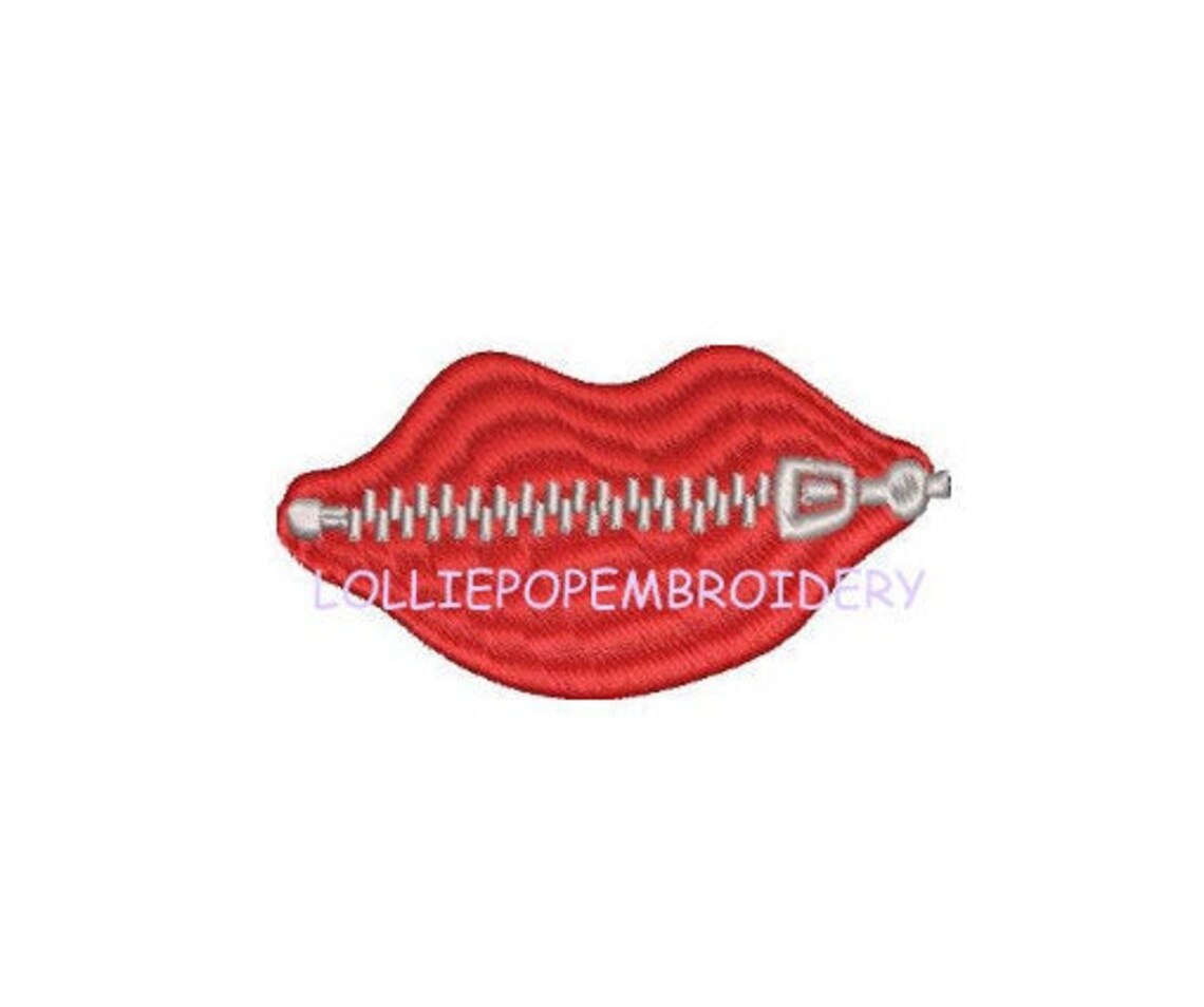 Instant Download Lip Zipper Machine Embroidery Design - Etsy