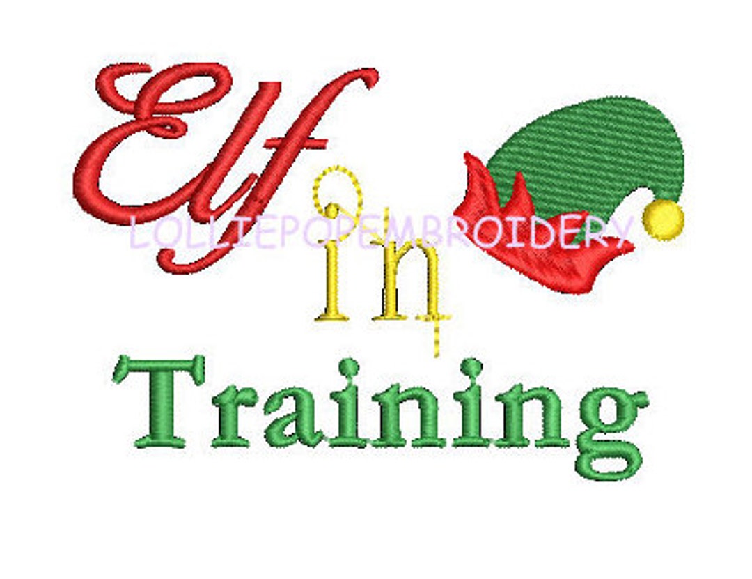 Instant Download - Elf in Training * Machine Embroidery Design - Etsy