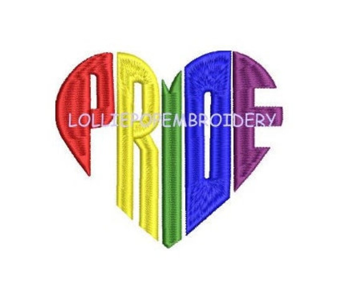 Instant Download - Pride Heart * Machine Embroidery Design - Etsy