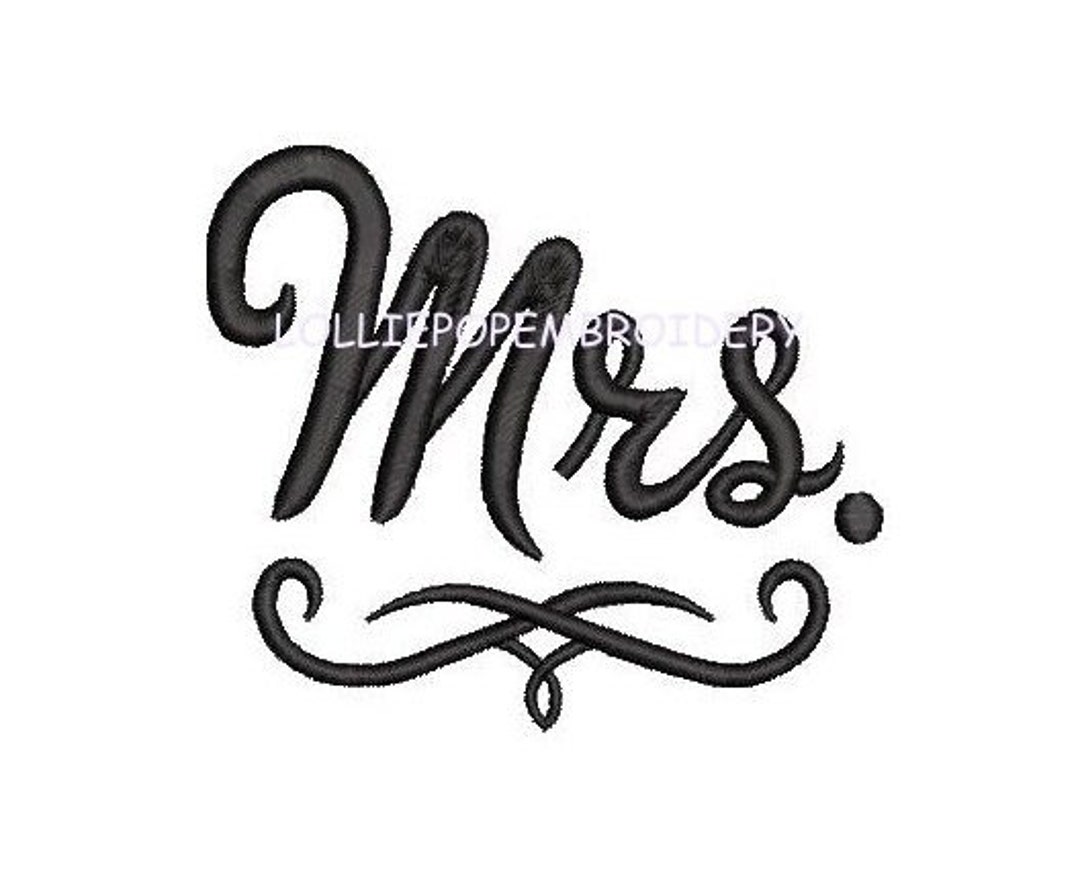 Instant Download - Mrs. * Machine Embroidery Design - Etsy